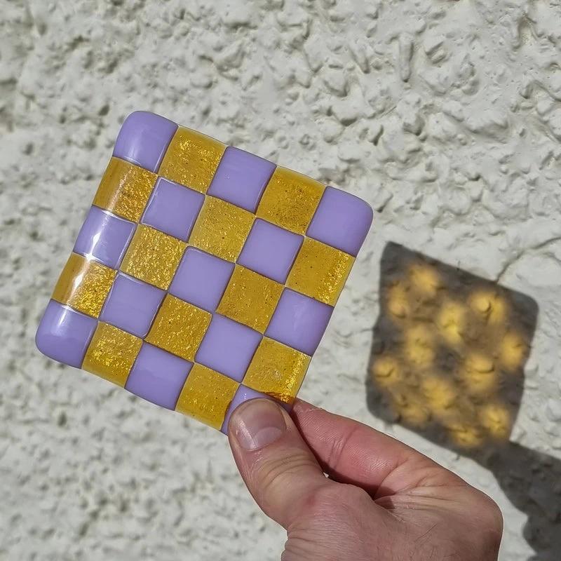 Glass Coasters | Handmade Lavender & Amber | Cornwall Collective ...